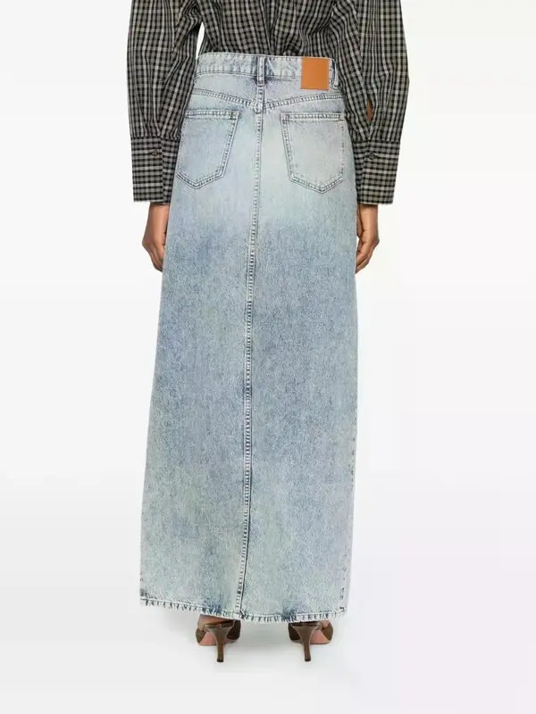 Erika Cavallini Front Slit Denim Skirt