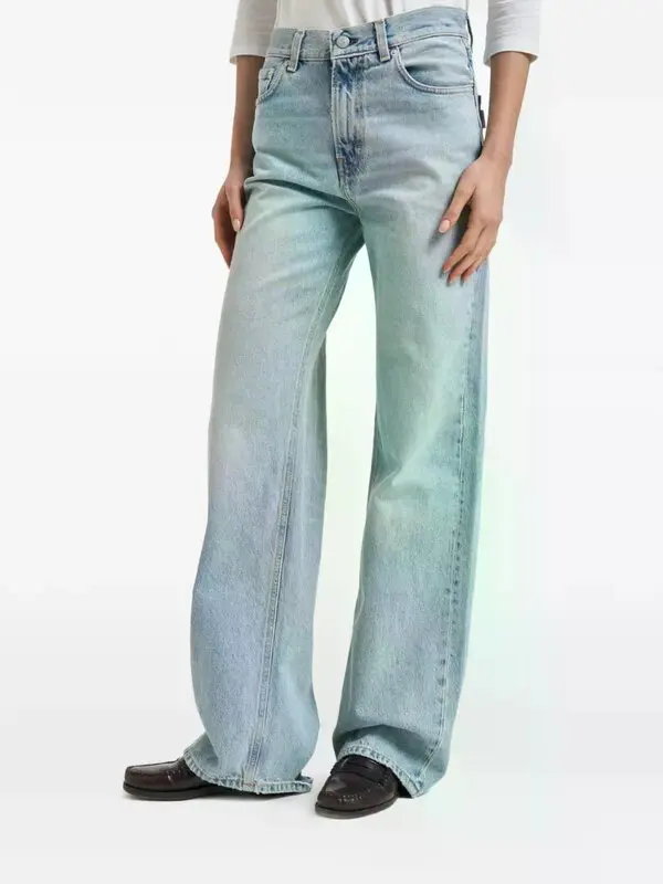 HAIKURE Whiskering-effect Wide Leg Jeans