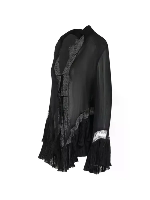 Blumarine Lace Insert Ruffled Shirt