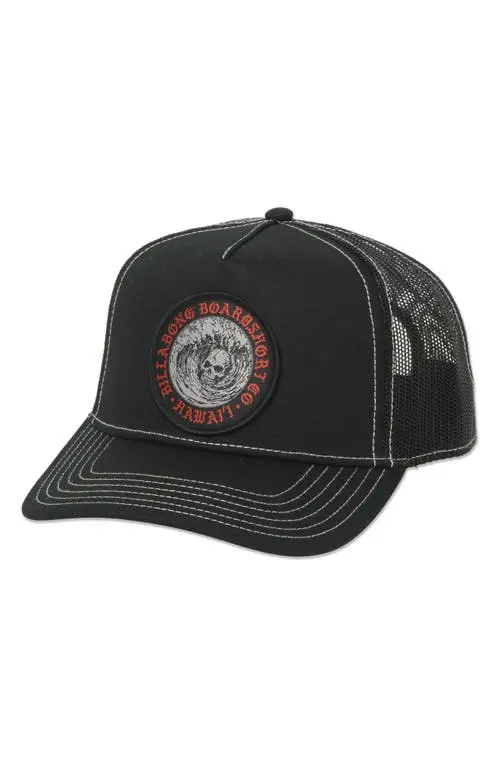 BILLABONG Skull Wave Hi Trucker Hat - Black