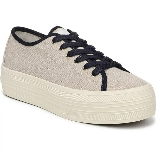 Veronica Beard Truett Platform Sneakers - Sand/navy