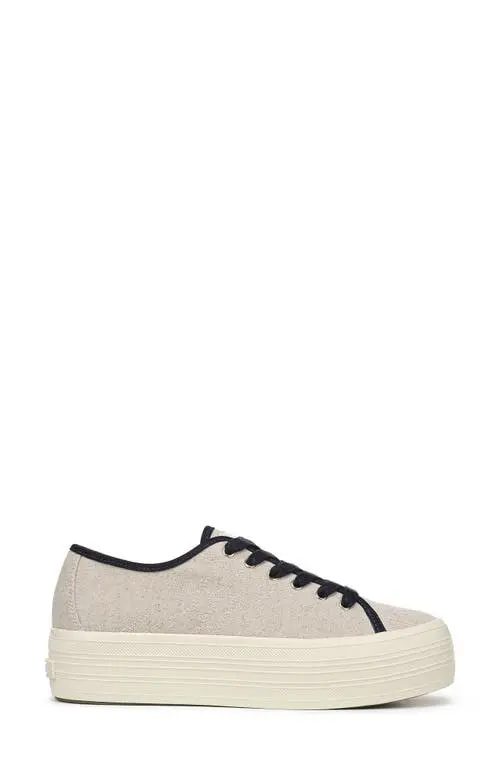 Veronica Beard Truett Platform Sneakers - Sand/navy