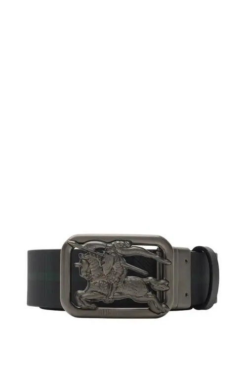 Burberry Reversible Check Rider Belt - Black/charcoal Grey