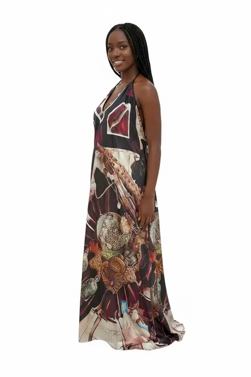 LUNAVERSOUL Machina Afrofuturism Halter Dress