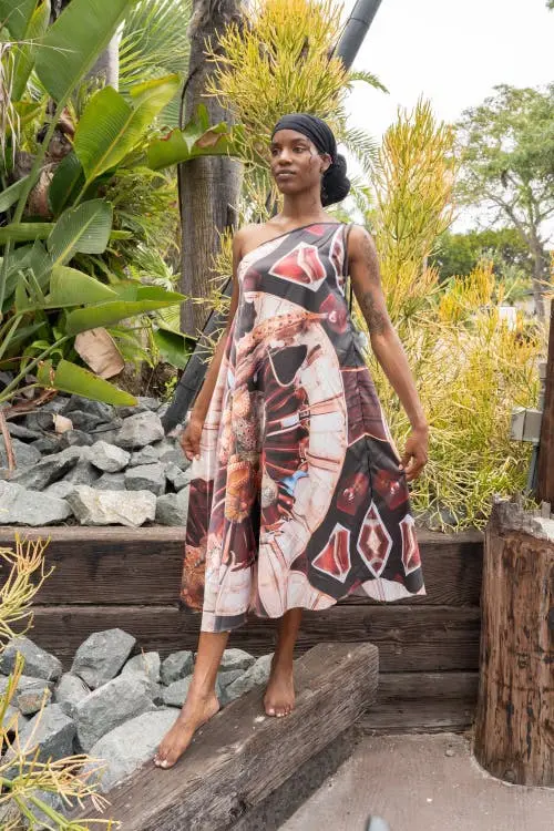 LUNAVERSOUL Machina Afrofuturism Halter Dress
