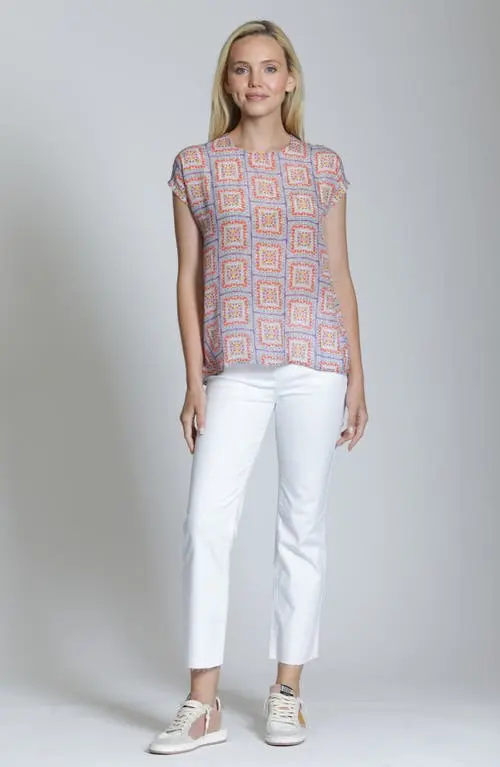 APNY Print Cap-sleeve Shell - Lavender Multi