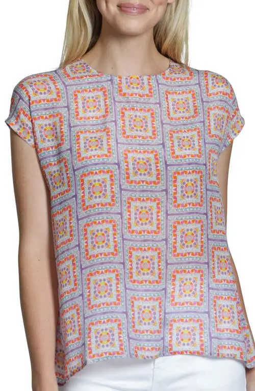 APNY Print Cap-sleeve Shell - Lavender Multi