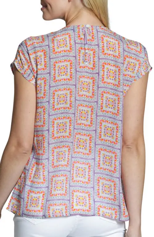 APNY Print Cap-sleeve Shell - Lavender Multi