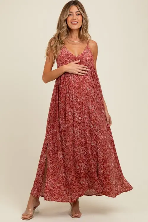 PINKBLUSH Paisley Print Sleeveless Maxi Dress