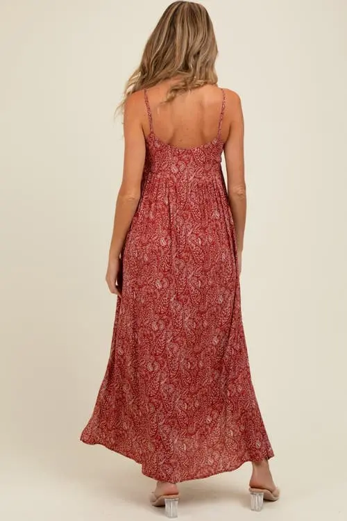 PINKBLUSH Paisley Print Sleeveless Maxi Dress