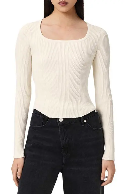 ALLSAINTS Cruz Hera Rib Fitted Sweater - Chalk White