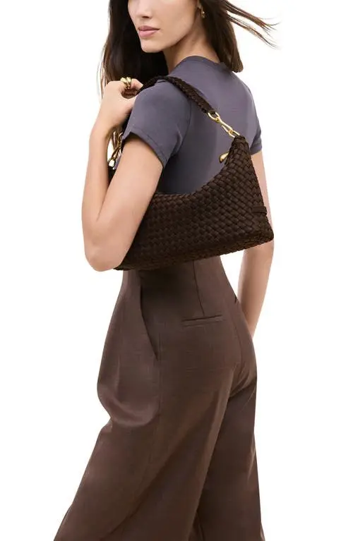 NAGHEDI Small Porto Half Moon Shoulder Bag - Chocolate