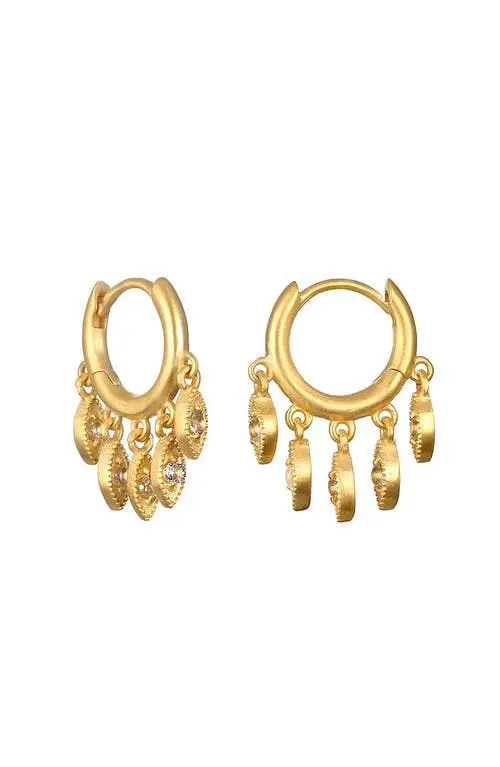 SATYA JEWELRY Scatter Light Huggie Earrings - Gold