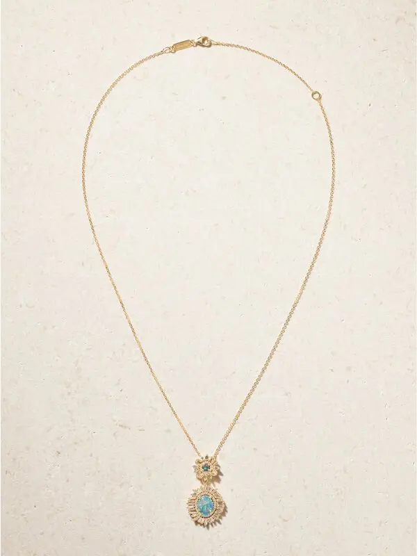 SUZANNE KALAN 18-karat Opal And Diamond Necklace - Gold