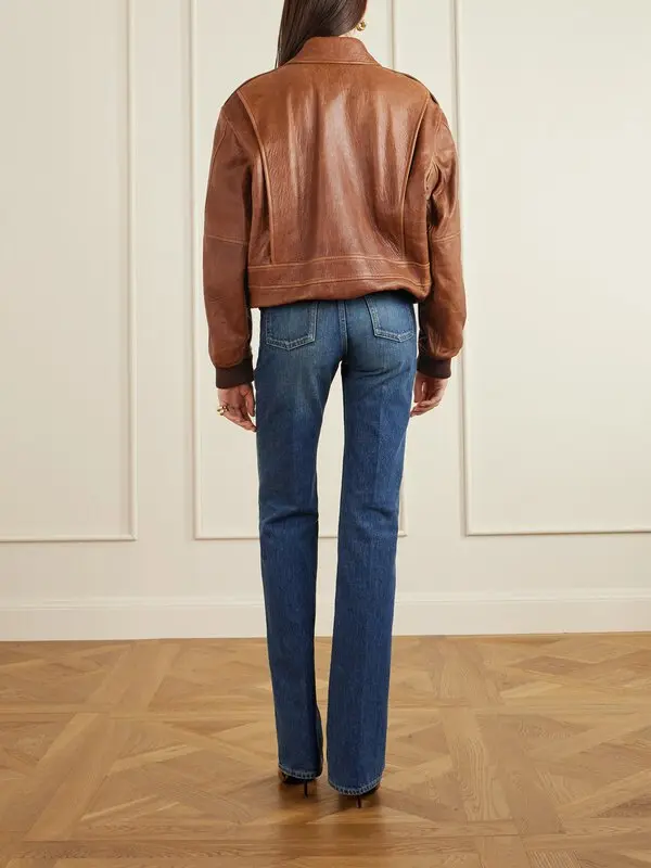 Saint Laurent Leather Bomber Jacket