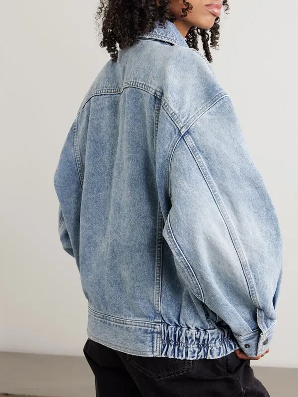 Saint Laurent Oversized Paneled Denim Jacket - Blue