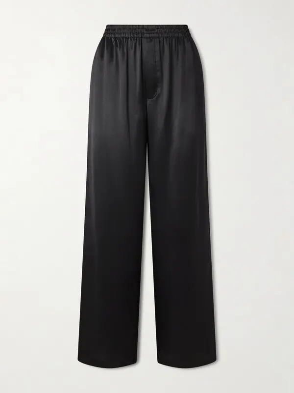 Saint Laurent Silk-satin Straight-leg Trousers
