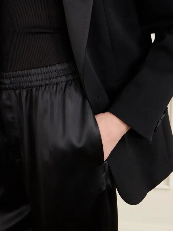 Saint Laurent Silk-satin Straight-leg Trousers