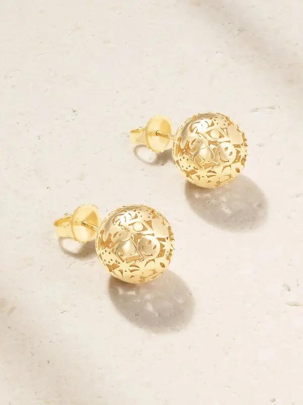 SYDNEY EVAN Icon Wallpaper 14-karat Earrings - Gold