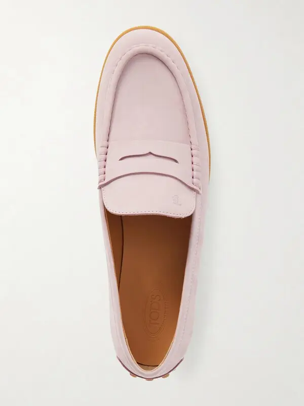 TOD'S Gomma Nubuck Loafers - Pink
