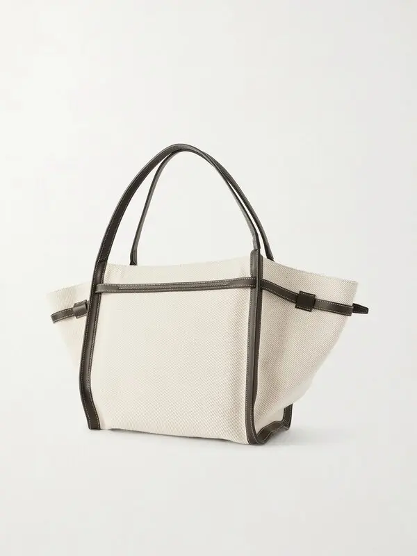 TOD'S Tim Leather-trimmed Canvas Tote