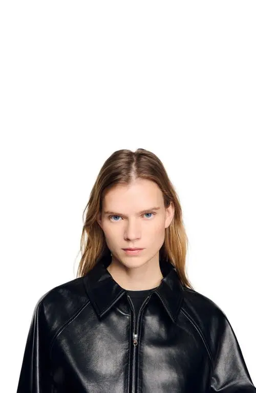Sandro Lambskin Leather Jacket