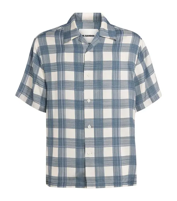 JIL SANDER Short-sleeve Check Shirt - Blue