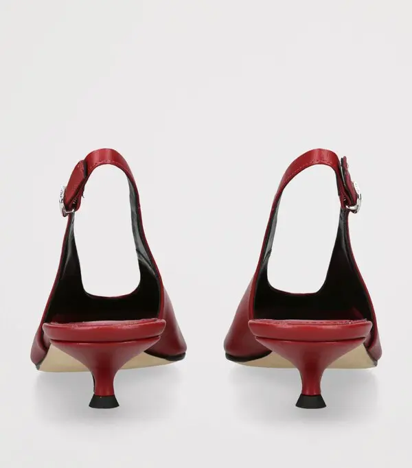 AeydĒ Leather Camila Slingback Pumps - Red