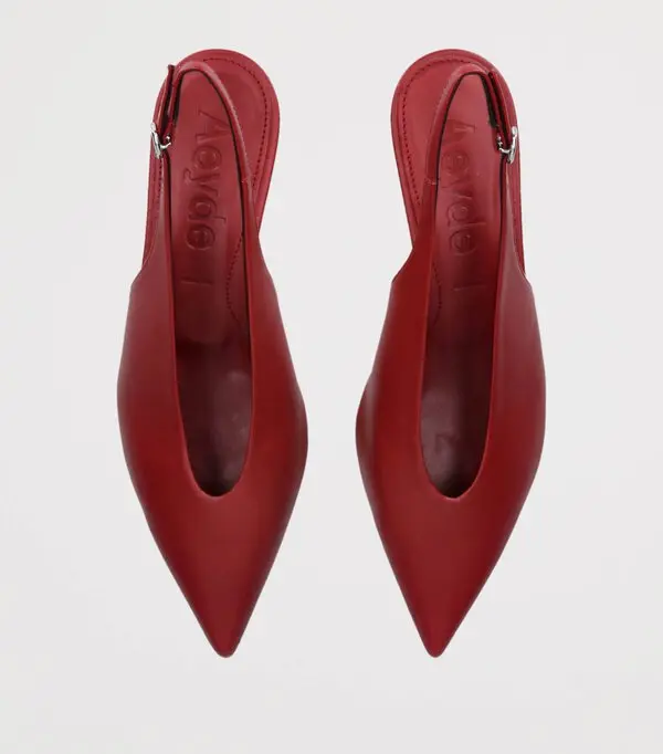AeydĒ Leather Camila Slingback Pumps - Red
