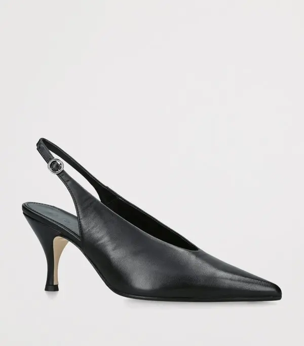AeydĒ Leather Carla Slingback Pumps 75 - Black