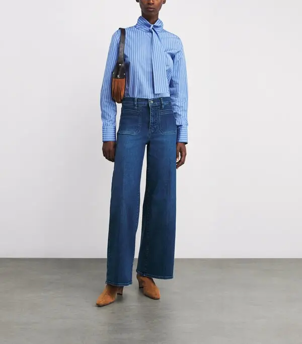 FRAME Le Slim Palazzo Bootcut Jeans - Blue
