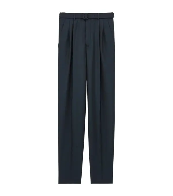 Saint Laurent Wool-mohair Pleated Trousers
