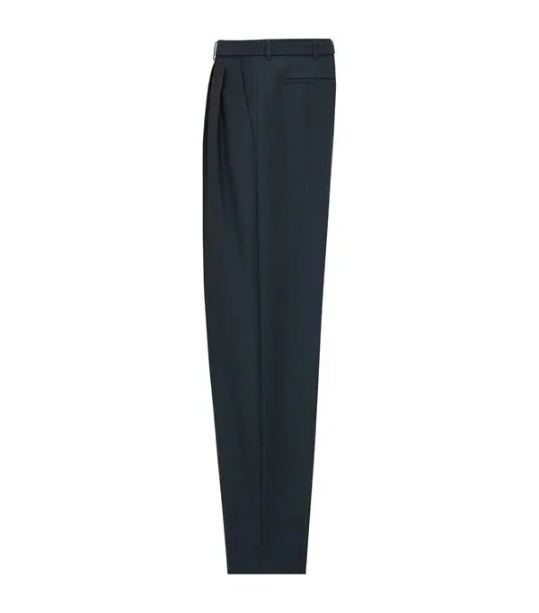 Saint Laurent Wool-mohair Pleated Trousers