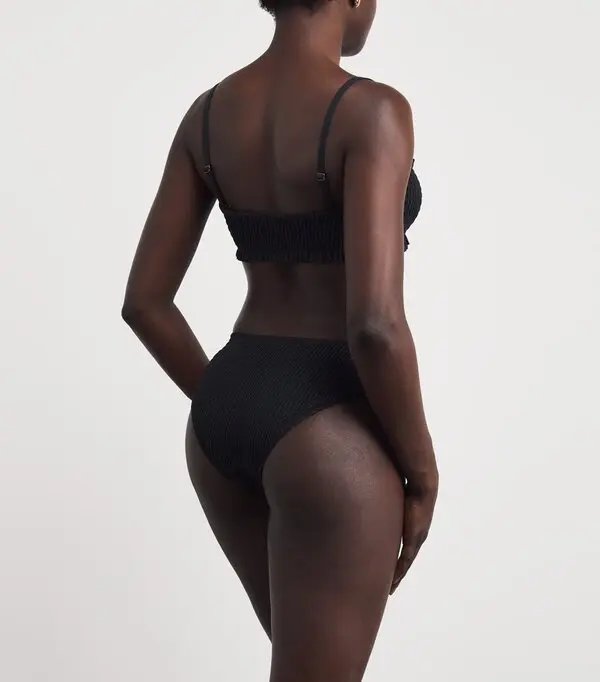 Ulla Johnson Smocked Bikini Bottom - Black