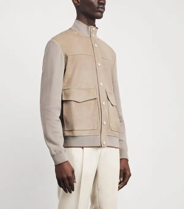 Canali Suede-front Hybrid Jacket - Beige