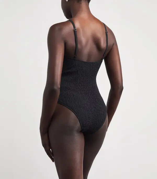Ulla Johnson Smocked Maillot One-piece Swimsuit