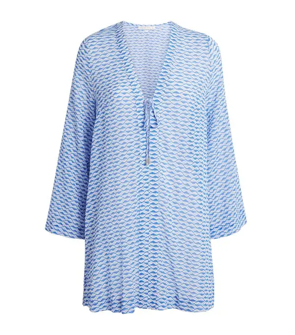 Heidi Klein Cotton-silk Tinos Kaftan - Blue