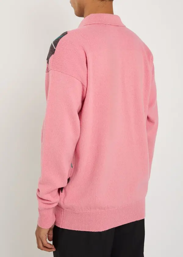 JW Anderson Argyle Wool Polo Jumper