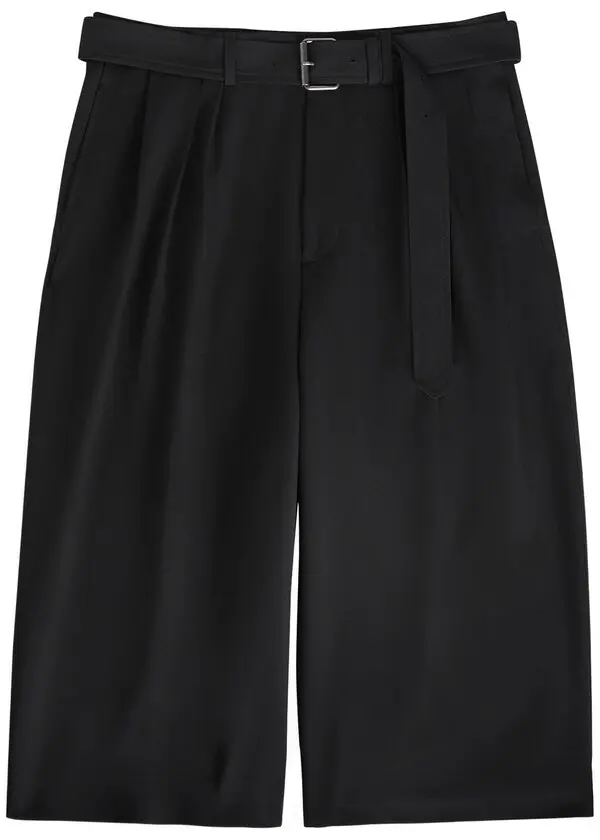 Dries Van Noten Belted Wool-blend Shorts