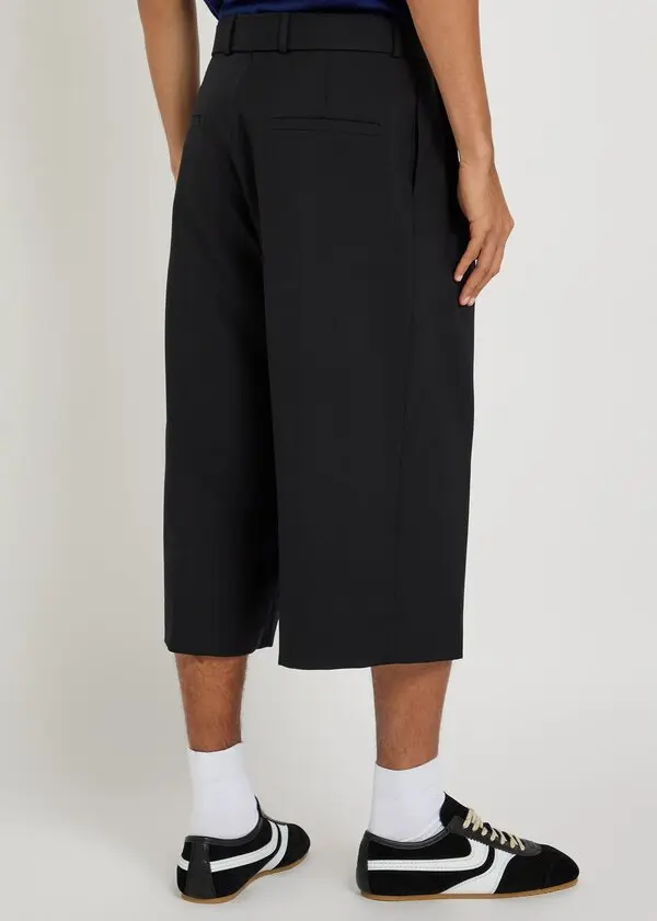 Dries Van Noten Belted Wool-blend Shorts