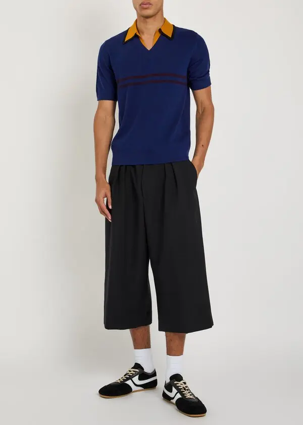Dries Van Noten Belted Wool-blend Shorts