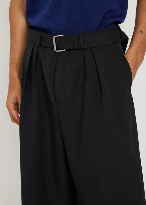 Dries Van Noten Belted Wool-blend Shorts