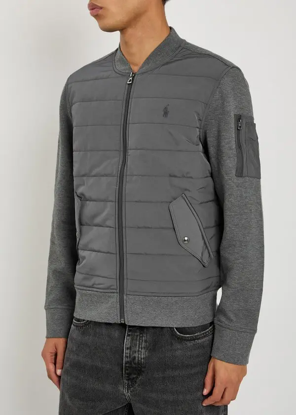 Polo Ralph Lauren Quilted Shell And Cotton-blend Jacket