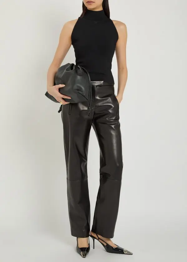 COURREGES Heritage Logo-embroidered Knit Top - Black
