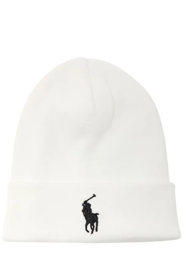 Polo Ralph Lauren Logo-embroidered Cotton Beanie - Cream