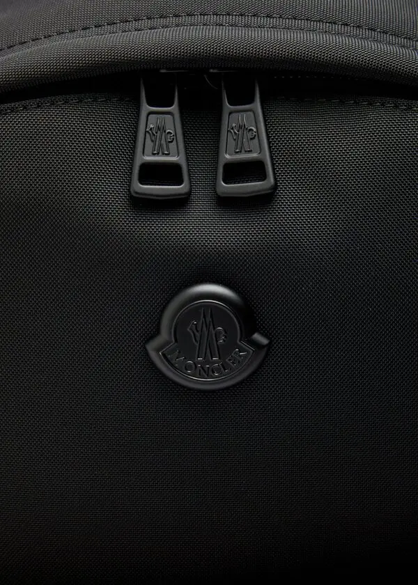 Moncler Canvas Backpack With Logo Appliqu - Black