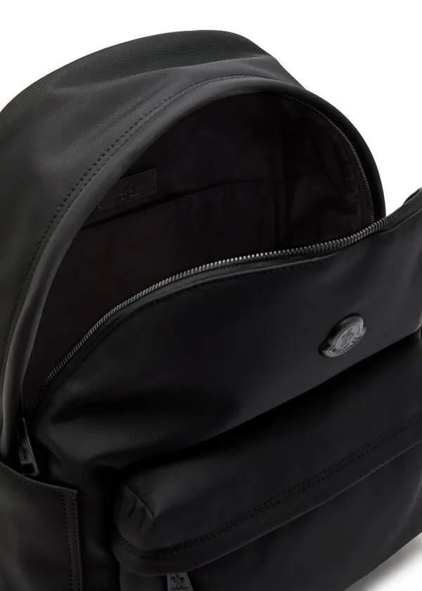 Moncler Canvas Backpack With Logo Appliqu - Black