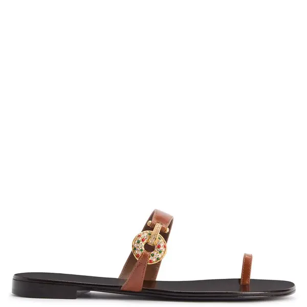 GIUSEPPE ZANOTTI Jaylen Flat Sandals - Brown