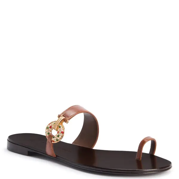 GIUSEPPE ZANOTTI Jaylen Flat Sandals - Brown