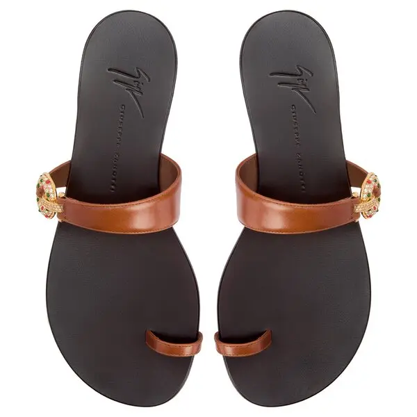 GIUSEPPE ZANOTTI Jaylen Flat Sandals - Brown